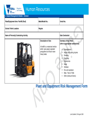Plant and Equipment Risk Management - Forklift-Fuel Doc Template ...
