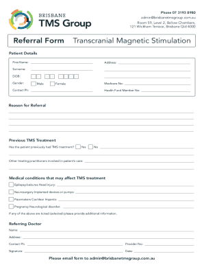 Fillable Online brisbanetmsgroup.com.auwp-contentuploadsReferral Form ...