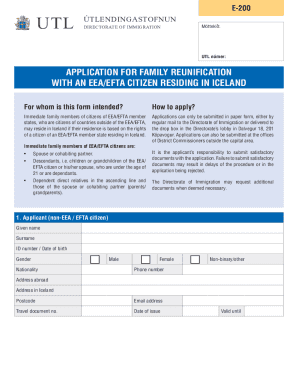Fillable Online E-200 Registration of relatives of EEA/EFTA citizens ...