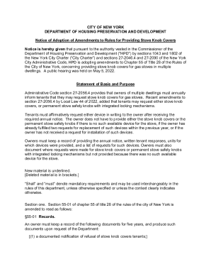 Fillable Online Notice of Adoption of Amendments to Rules for Providing Stove ... Fax Email ...