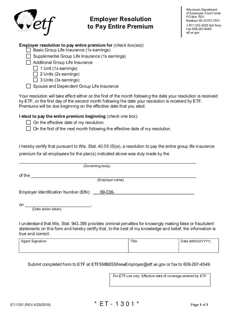 Fillable Online etf wi etf.wi.govpublicationsemployerEmployer Forms ...