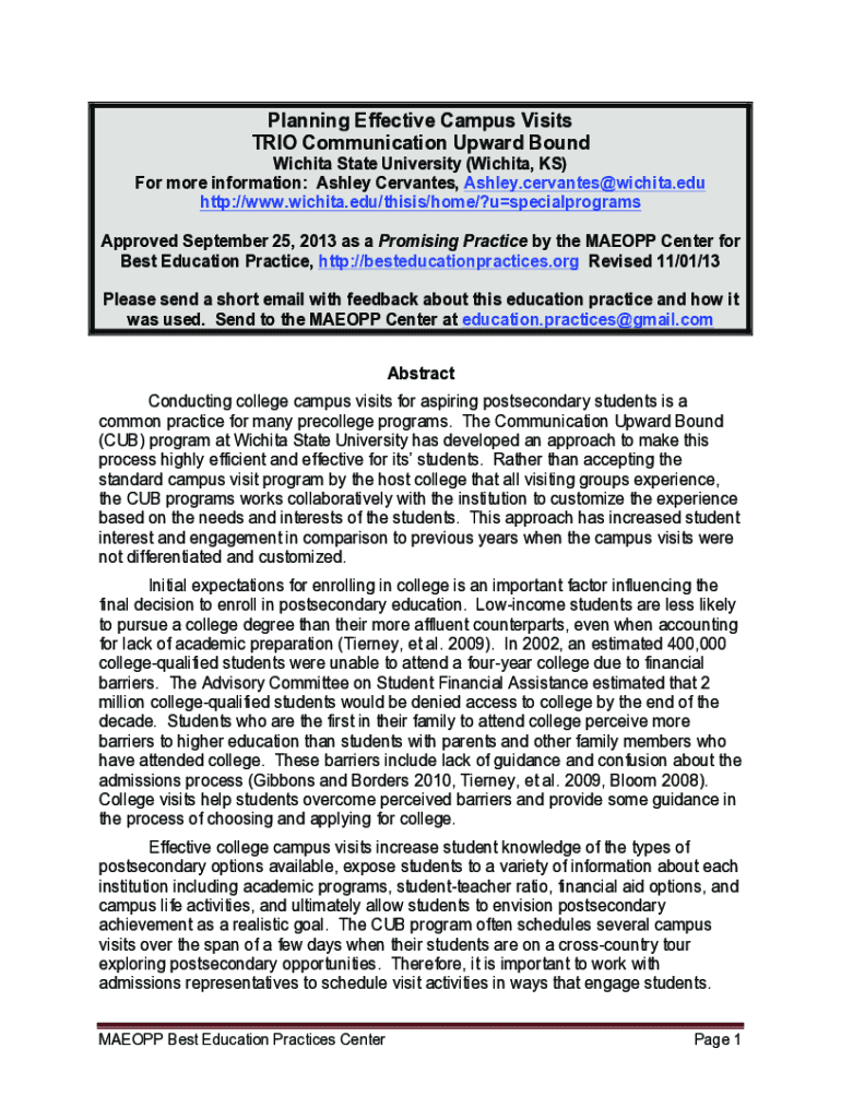 Fillable Online libraries.wichita.eduupwardboundubCommunication ...