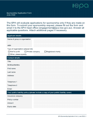 Fillable Online FREE 40+ Sponsorship Application Forms in PDFMS Word ...