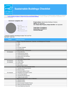 Fillable Online ENERGY STAR Sustainable Buildings Checklist Fax Email ...