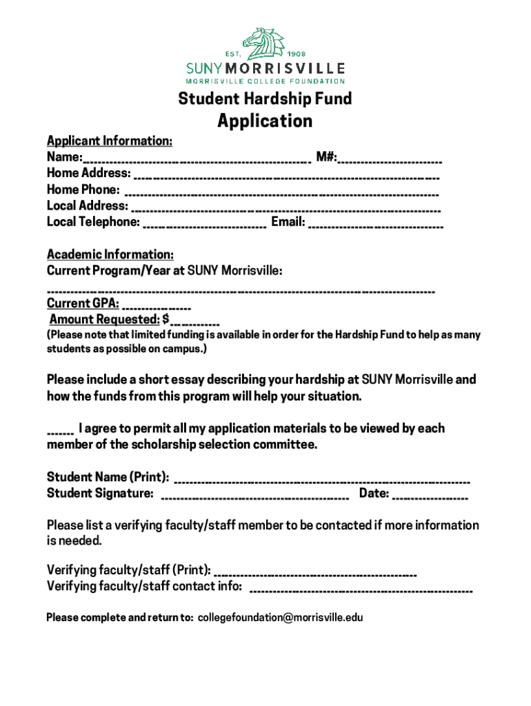 Fillable Online Application-Covid19 Student Hardship Fund - Diploma Fax ...