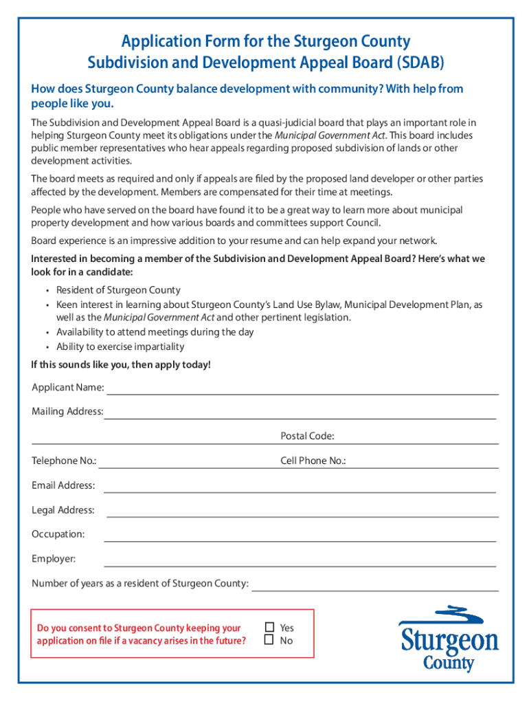 Fillable Online www.sprucegrove.orgmedia1784Appeal Application to the ...