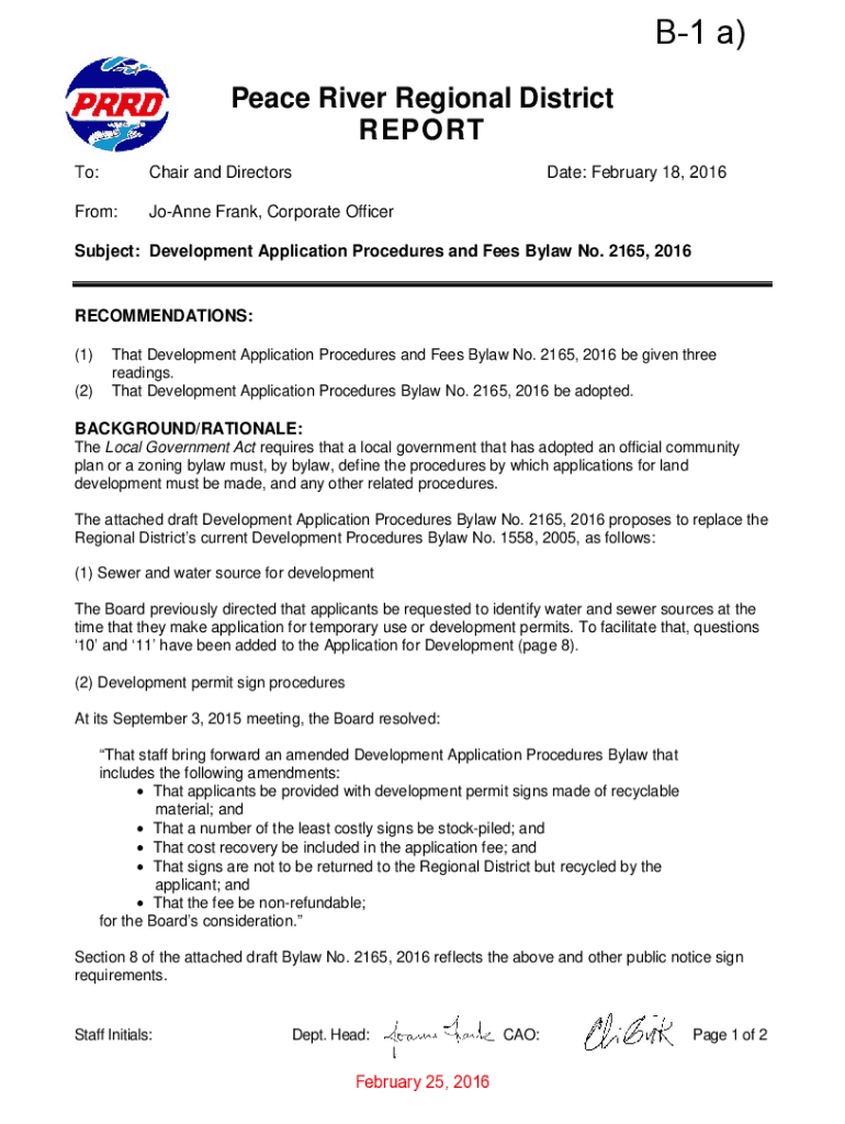 Fillable Online prrd bc B-1 a) - Peace River Regional District Fax ...