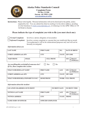 Fillable Online Citizen Complaint Form Fax Email Print - pdfFiller