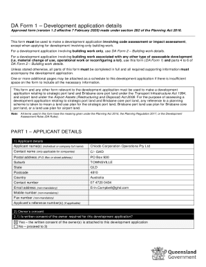 Fillable Online DA Form 1 - Development Application v1.pdf, Owners ...
