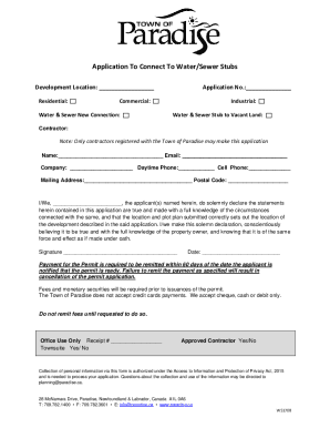 Fillable Online Request a Water/Sewer Service Connection or ...