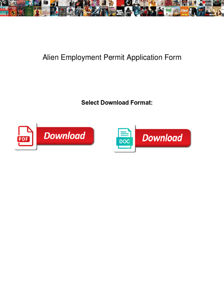 Fillable Online Alien Employment Permit Application Form. Alien ...