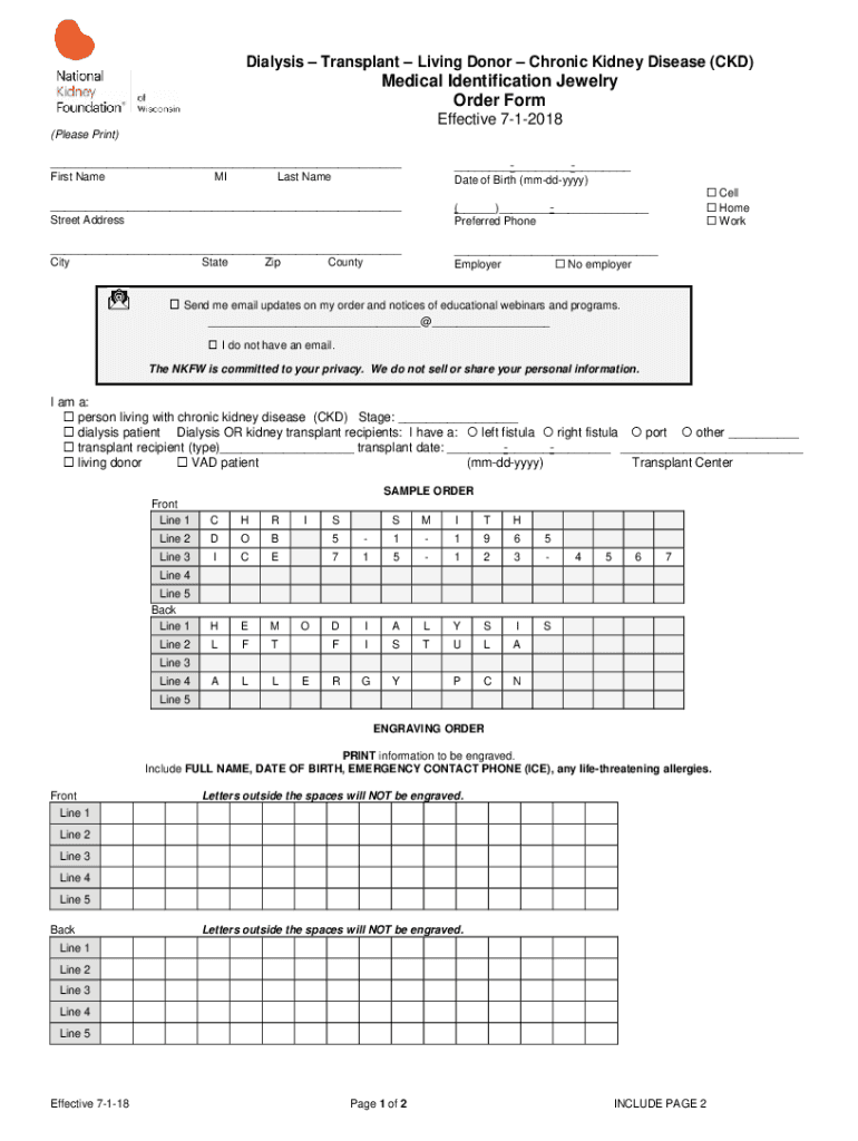 Fillable Online DialysisTransplantLiving DonorChronic Kidney Disease ...