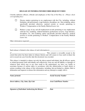 Fillable Online Release Of Information-Records Request Form Fax Email Print - pdfFiller