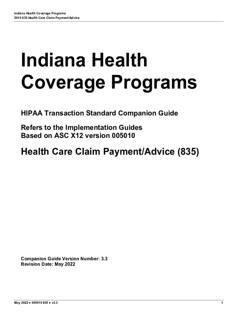 Fillable Online www.in.govfiles835-ihcp-companion-guideIndiana Health ...