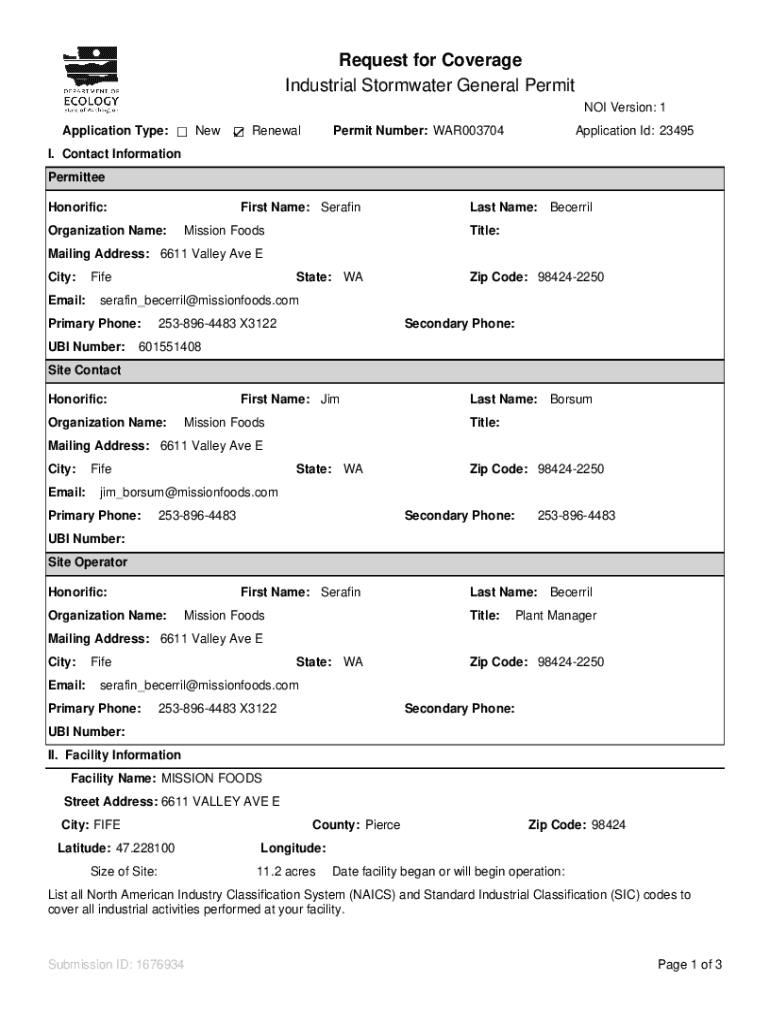 Fillable Online Permit Number: WAR003704 Fax Email Print - pdfFiller