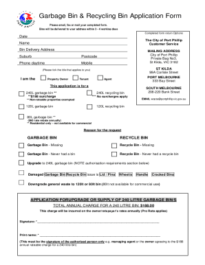 Fillable Online gary.govrecycle-bin-request-formRecycle Bin Request ...