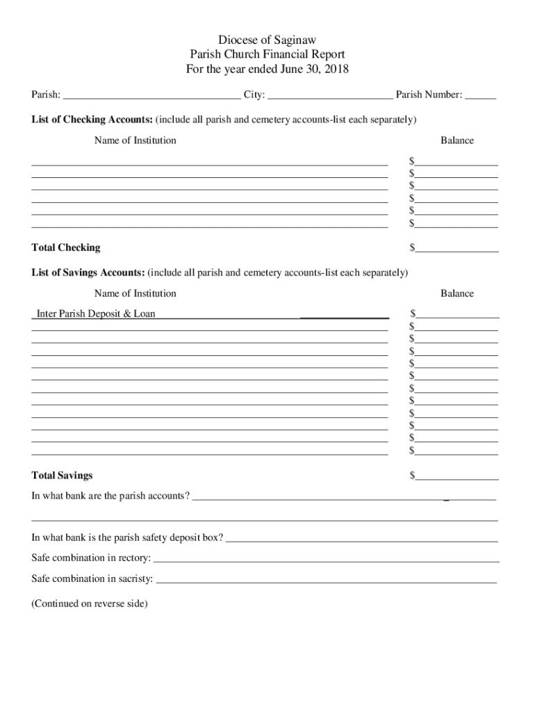 Fillable Online www.examples.comchurchchurch-financialFREE 10+ Church ...