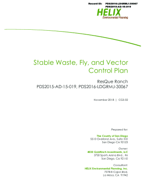 Fillable Online Stable Waste, Fly, and Vector Control Plan Fax Email ...