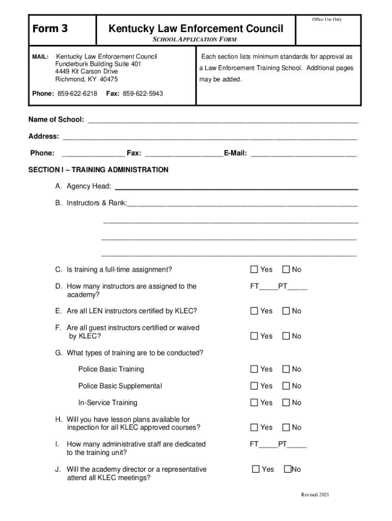 Fillable Online ReciprocityKentucky Law Enforcement CouncilKentucky Law ...