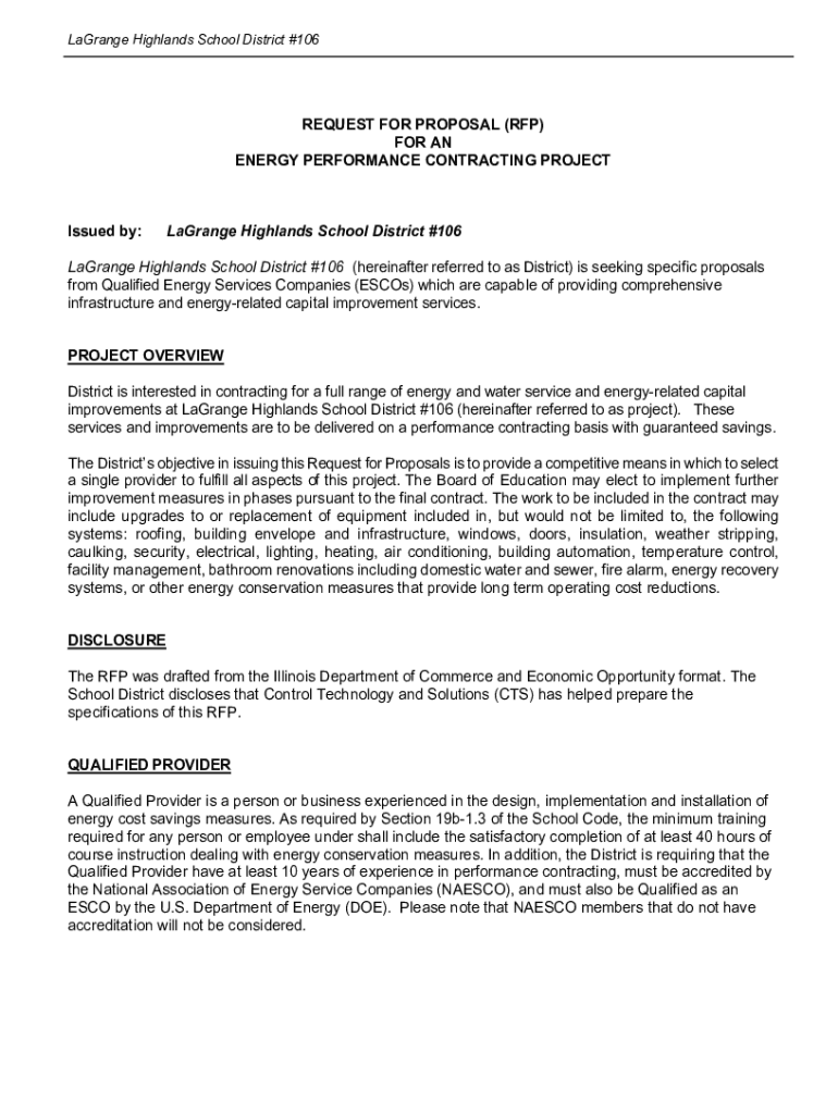 Fillable Online www2 illinois REQUEST FOR PROPOSAL (RFP) FOR AN ENERGY PERFORMANCE CONTRACTING ...