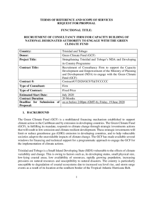 Fillable Online TERMS OF REFERENCE AND SCOPE OF SERVICES REQUEST FOR ...