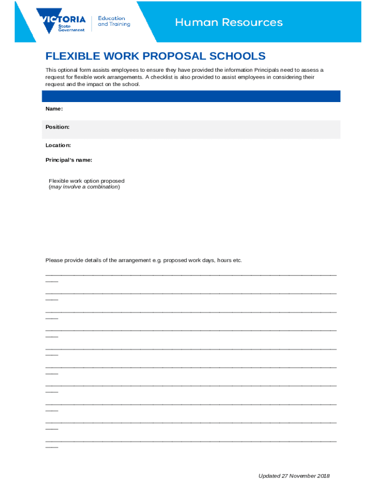 Flexible Work Proposal Template - Schools. Flaxible Work Doc Template ...