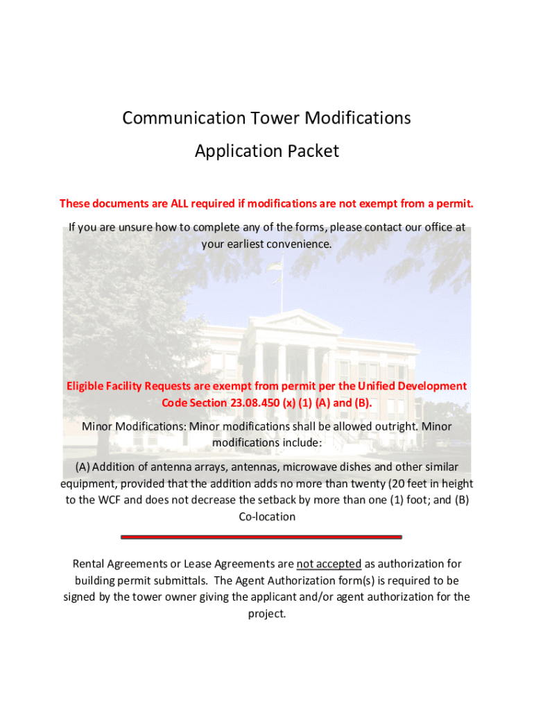 Fillable Online Communication Tower Modifications Application Packet Fax Email Print - pdfFiller