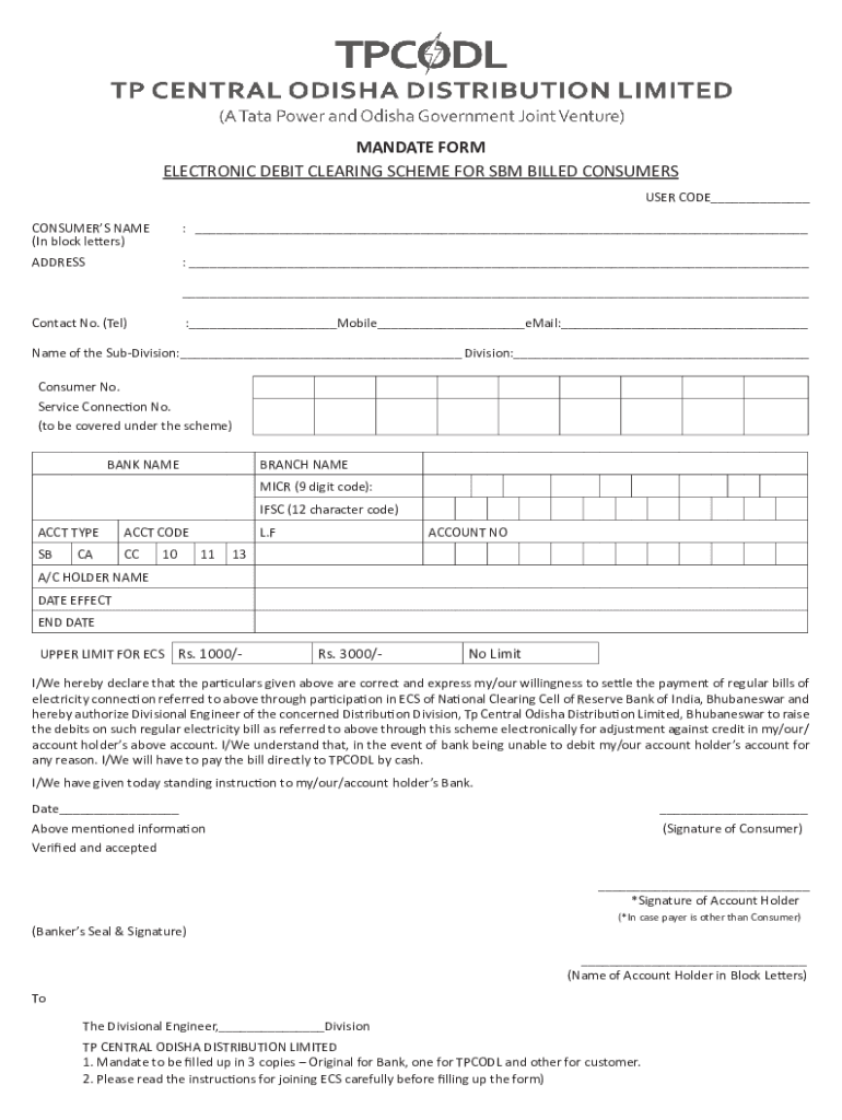 Fillable Online cocodoc.comform74356338-mandate-formMandate Form ...