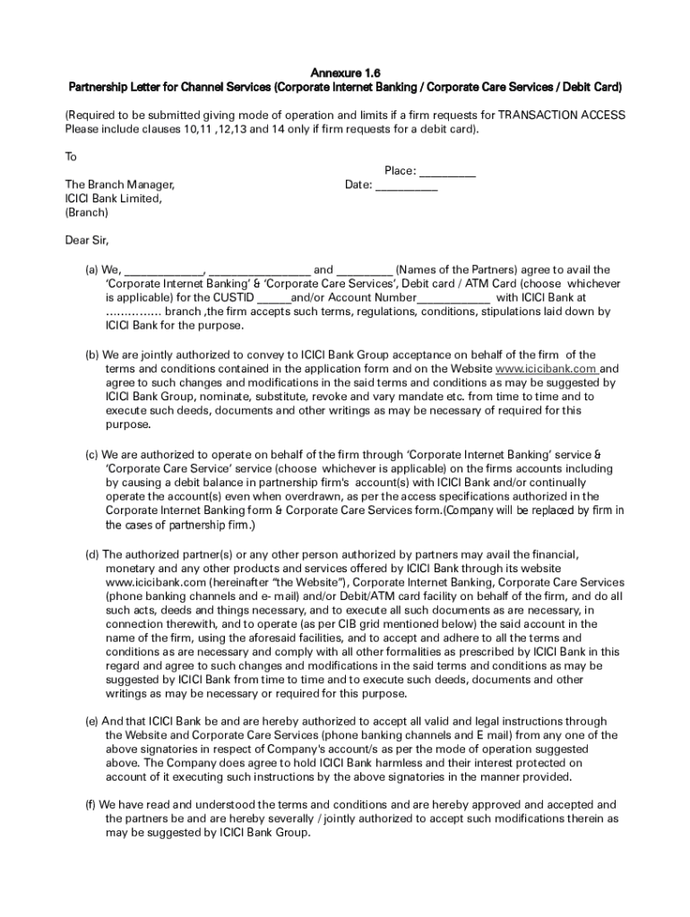 Fillable Online Sole Proprietorship Letter for Channel Services ...