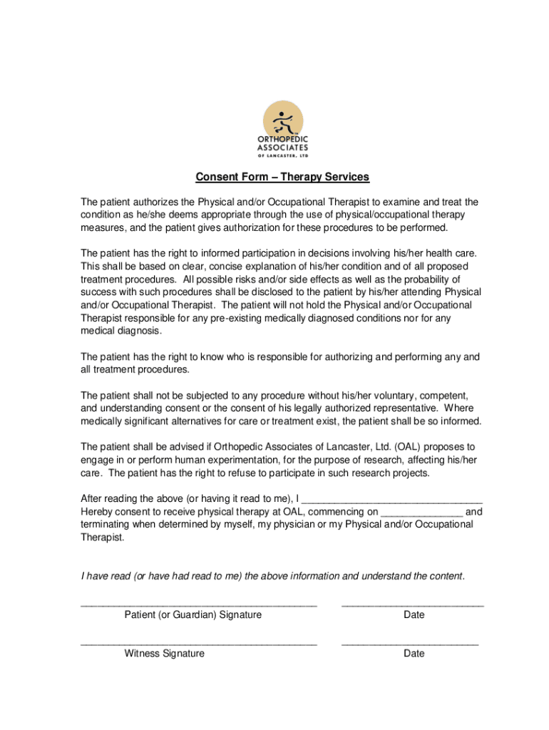 Fillable Online Consent to Treat Fax Email Print - pdfFiller