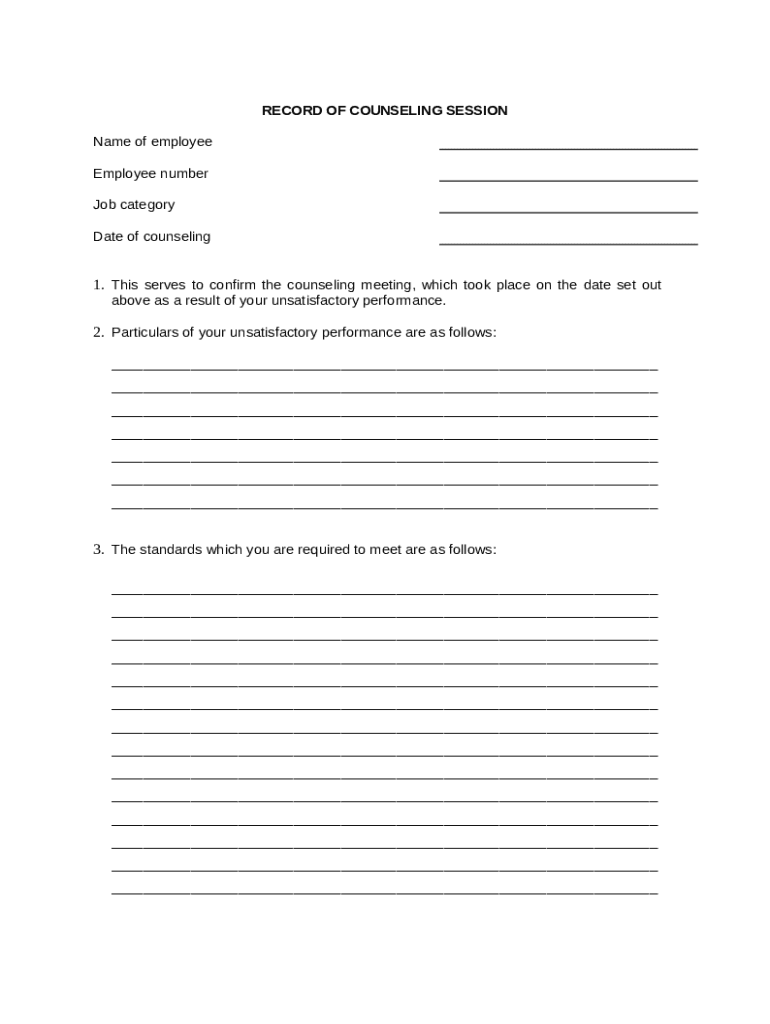 Free Employee Counseling - PDFWordesFree Employee Counseling ...