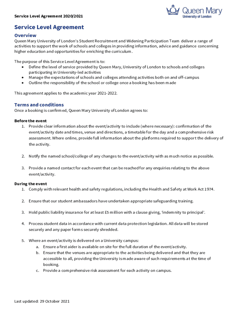 Fillable Online Service Level Agreement (SLA) Examples and TemplateBMC Softwar17 Service Level ...