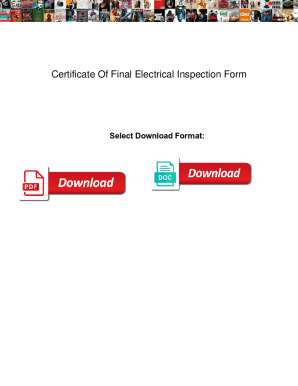 Fillable Online Certificate Of Final Electrical Inspection Form. Certificate Of Final Electrical ...