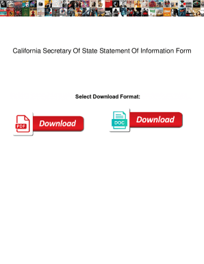 Fillable Online California Secretary Of State Statement Of Information ...