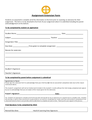 Fillable Online Assignment Extension Form Fax Email Print - pdfFiller