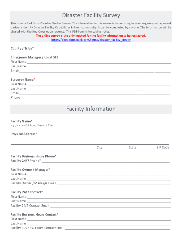 Fillable Online dphhs mt Disaster Facility Survey - Montana Fax Email ...