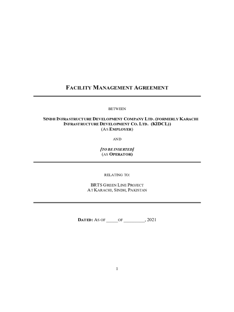 Fillable Online Green Line Project - Facility Management Agreement.docx ...