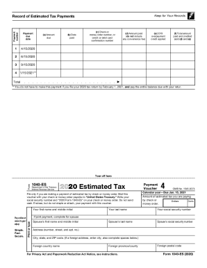 Fillable Online www.irs.gov pub irs-prior2020 Form 1040-ES - IRS tax ...