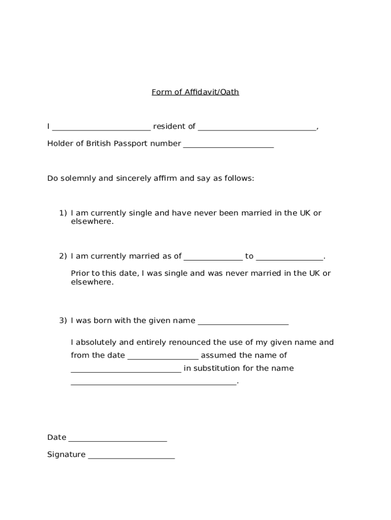 oath Doc Template | pdfFiller