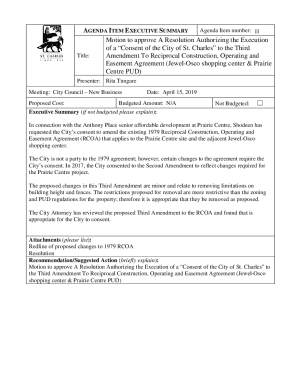 Fillable Online Motion to approve A Resolution Authorizing the ...