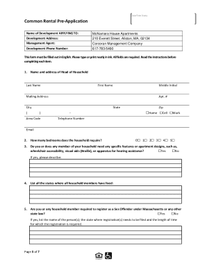 Fillable Online Rental Application Form: Free Rental ...