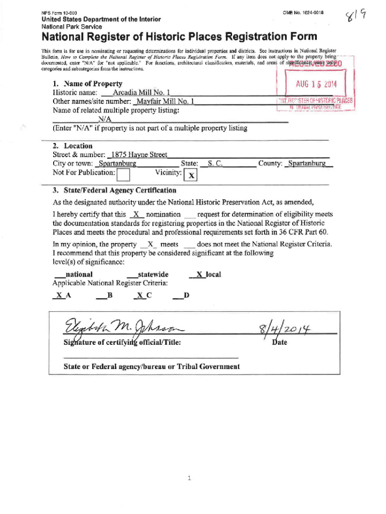 Fillable Online Arcadia Mill No.1. Identifier (file name) Fax Email Print - pdfFiller