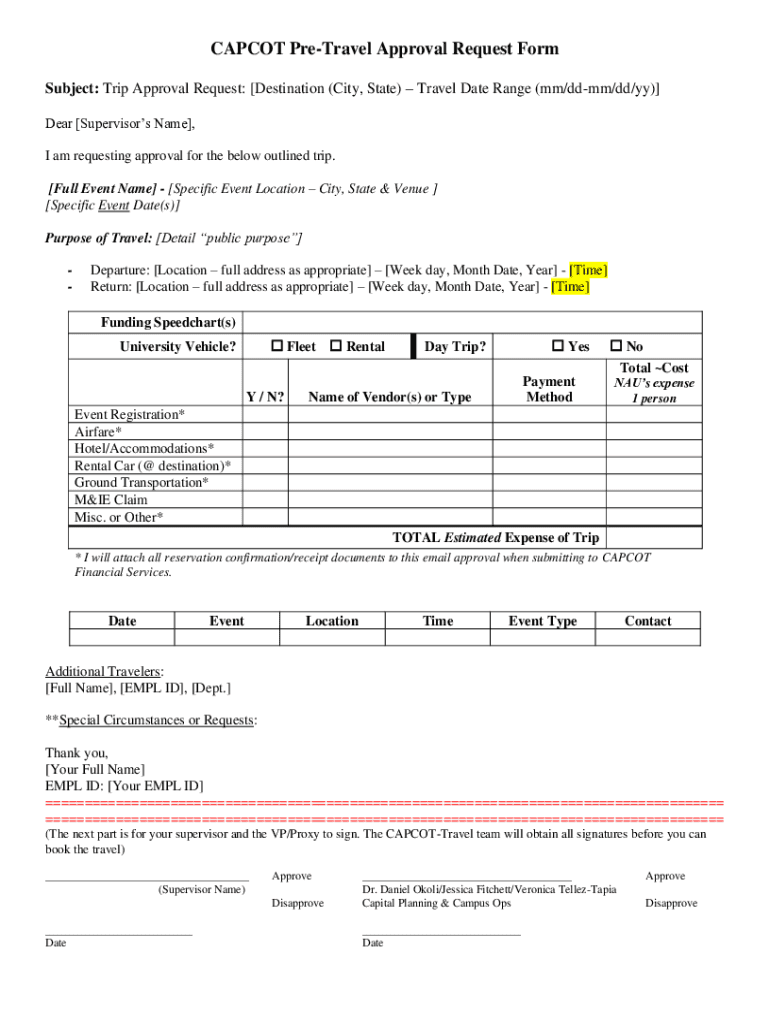 Fillable Online UCN-22351 - Subcontract Request for Travel Pre-Approval ...