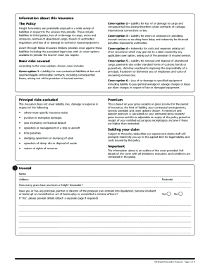 Fillable Online www.aig.mycontentdamPROPOSAL FORM: FREIGHT FORWARDER ...