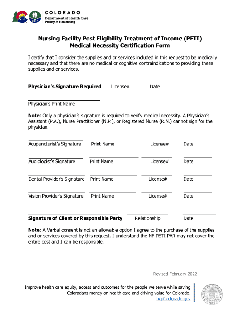 Fillable Online Nursing Facility Post Eligibility Treatment of Income ...
