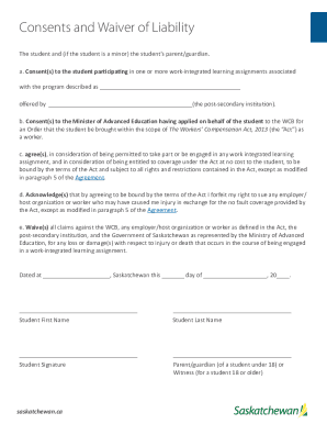 Fillable Online WCB Agreement - Schedule C - Consents and Waiver of ...