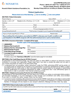 Fillable Online Novartis Patient assistance Foundation Application Fax ...