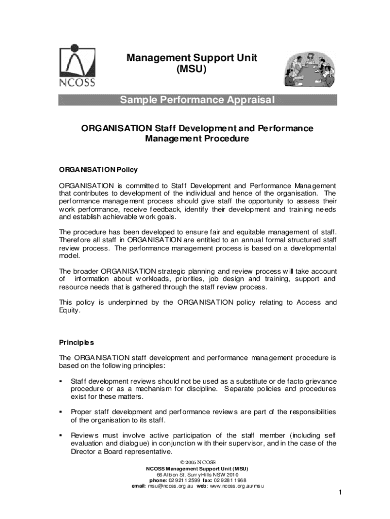 Fillable Online globaltraining edu Sample Performance Appraisal ...