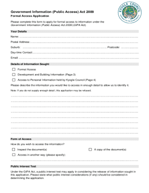 Fillable Online cbcity.snapforms.com.auformgovernmentGovernment Information (Public Access) Act ...