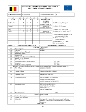 Fillable Online EU Diplomatic Clearance (DIC) form example Fax Email ...